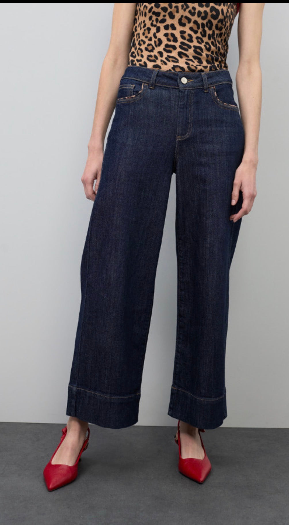 Leopard trim Jean – crystalboutiquearmagh